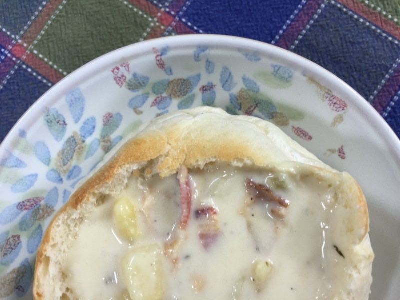 New England Clam Chowder in DIY Bread Bowls | Kansas Living Magazine